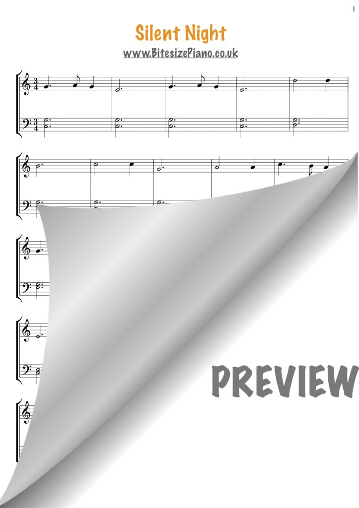 Silent Night – (Easy) Sheet Music – Bitesize Piano