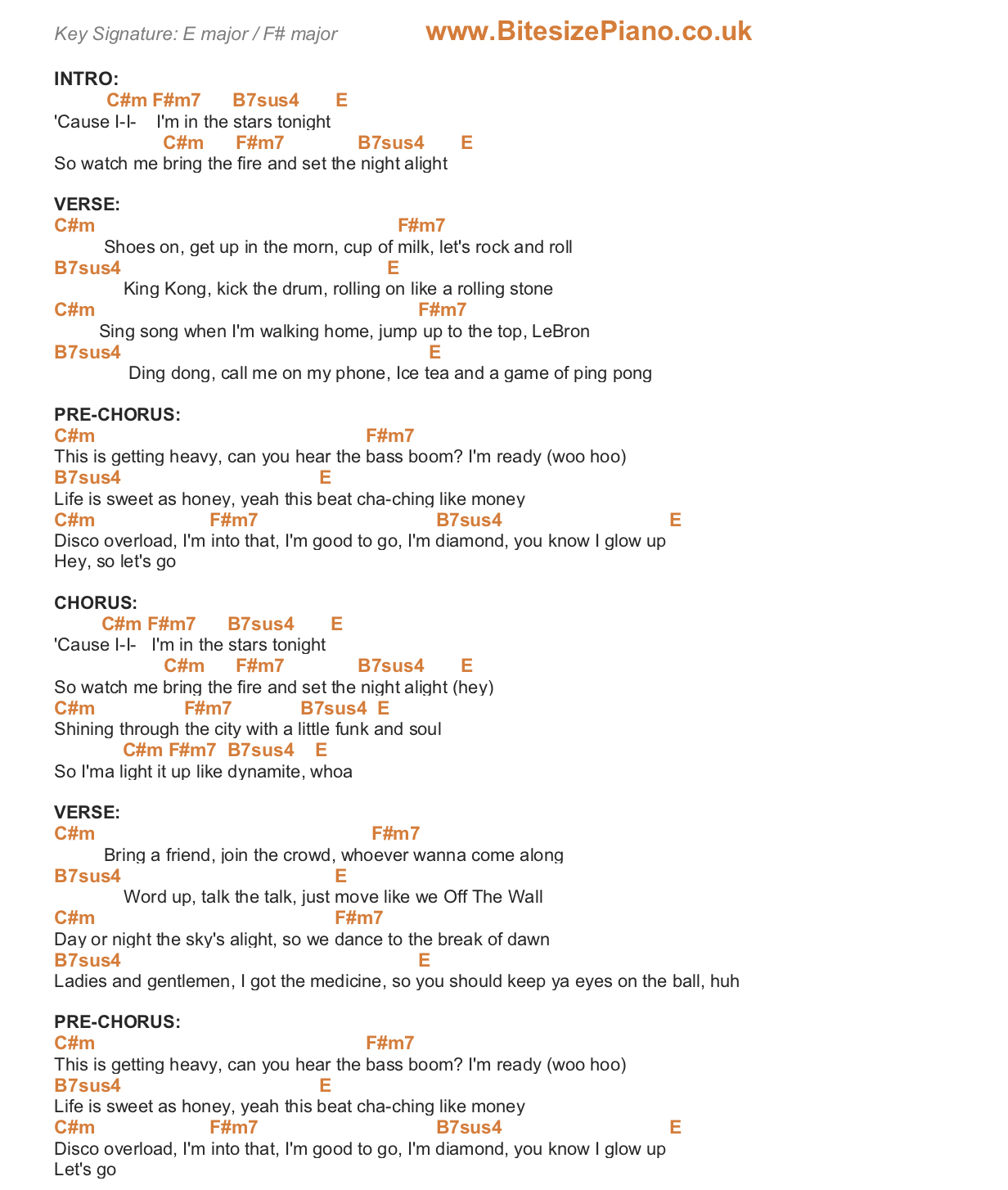 DYNAMITE – BTS PIANO CHORDS & Lyrics – Bitesize Piano