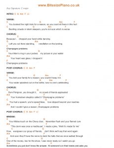 CHAMPAGNE PROBLEMS – TAYLOR SWIFT PIANO CHORDS & Lyrics – Bitesize Piano