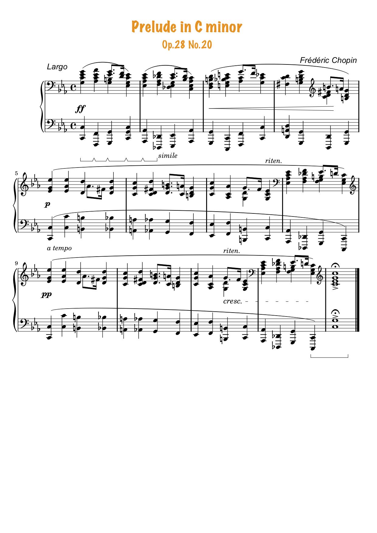 Prelude in C minor Op.28 No.20 – Frédéric Chopin Sheet Music – Bitesize ...