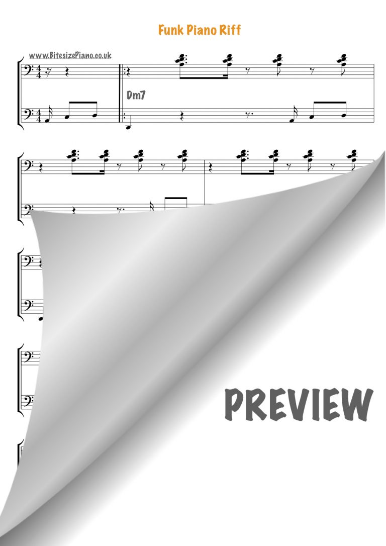 Funk Piano Riff Sheet Music – Bitesize Piano