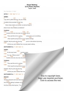 SWEET NOTHING – TAYLOR SWIFT PIANO CHORDS & Lyrics – Bitesize Piano