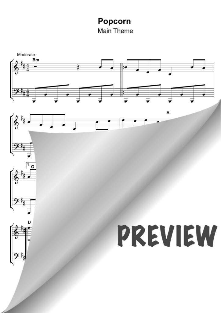 Popcorn Sheet Music – Bitesize Piano