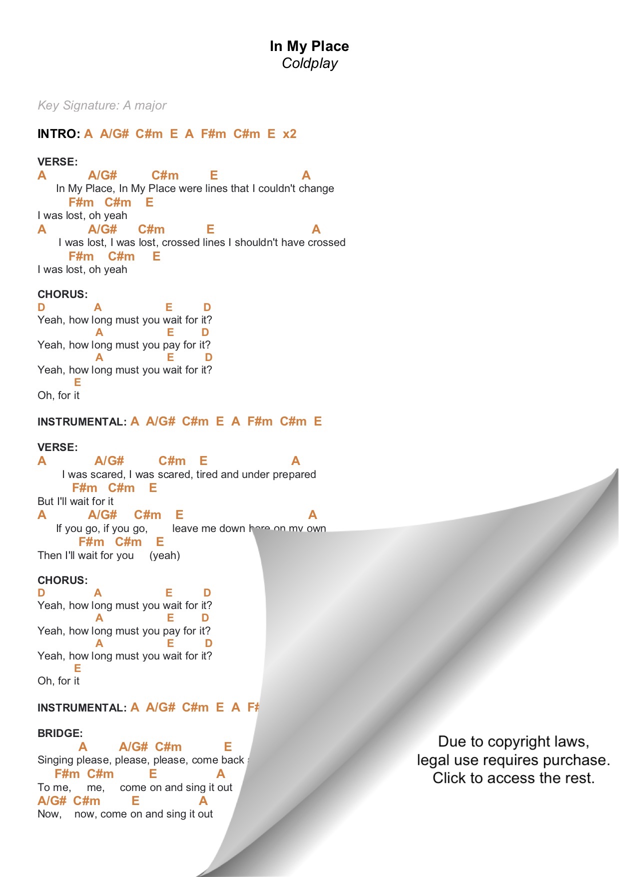 IN MY PLACE – COLDPLAY PIANO CHORDS & Lyrics – Bitesize Piano