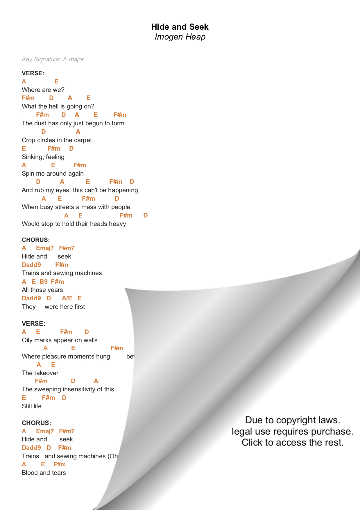 HIDE AND SEEK – IMOGEN HEAP PIANO CHORDS & Lyrics – Bitesize Piano