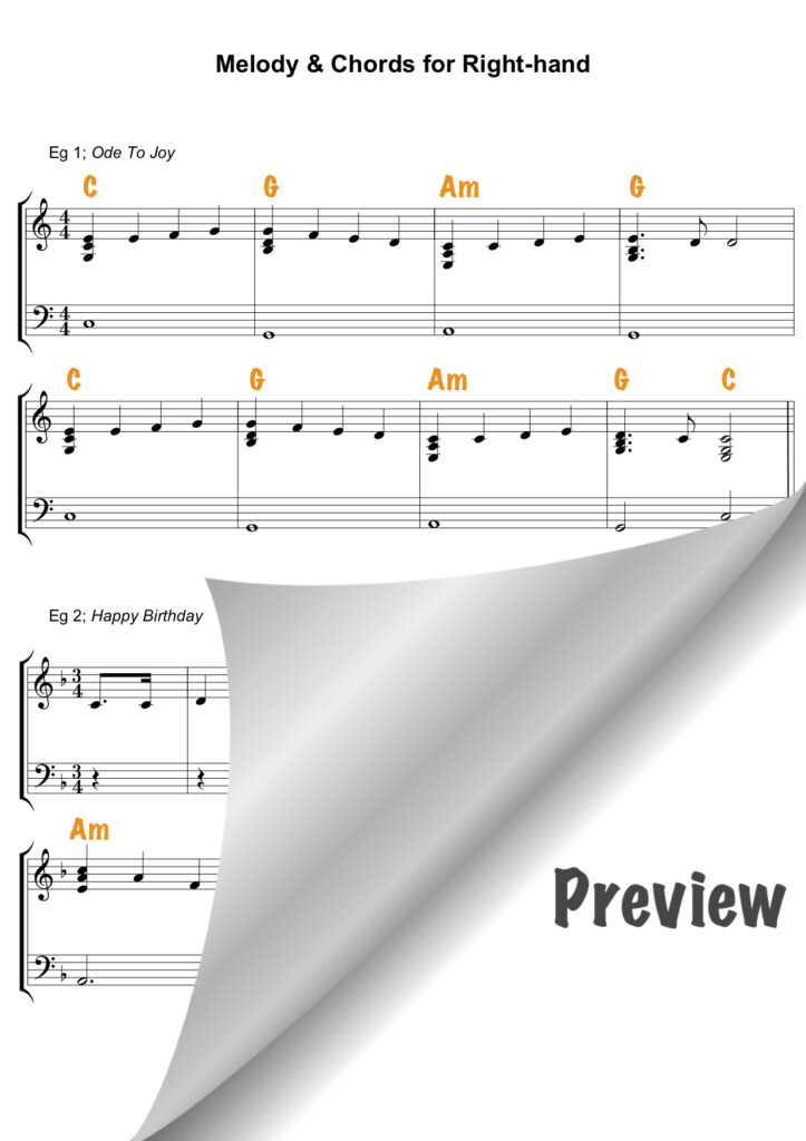 Melody and Chords for One Hand – Bitesize Piano