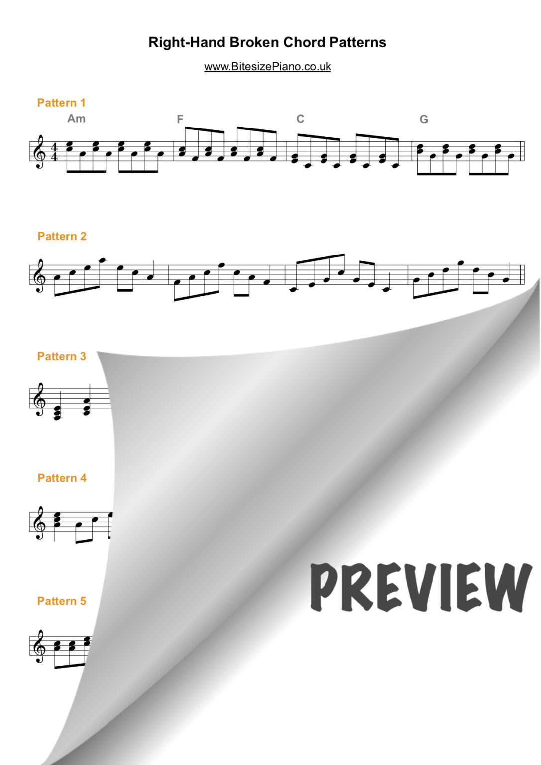 Right-Hand Broken Chord Patterns – Bitesize Piano