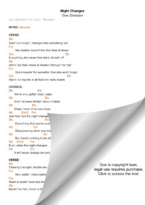 NIGHT CHANGES – ONE DIRECTION PIANO CHORDS & Lyrics – Bitesize Piano